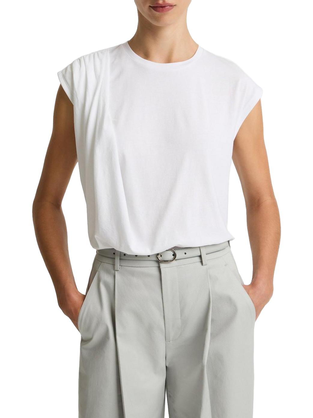 VINCE Vince Pima Cotton-Blend Draped Relaxed Top
